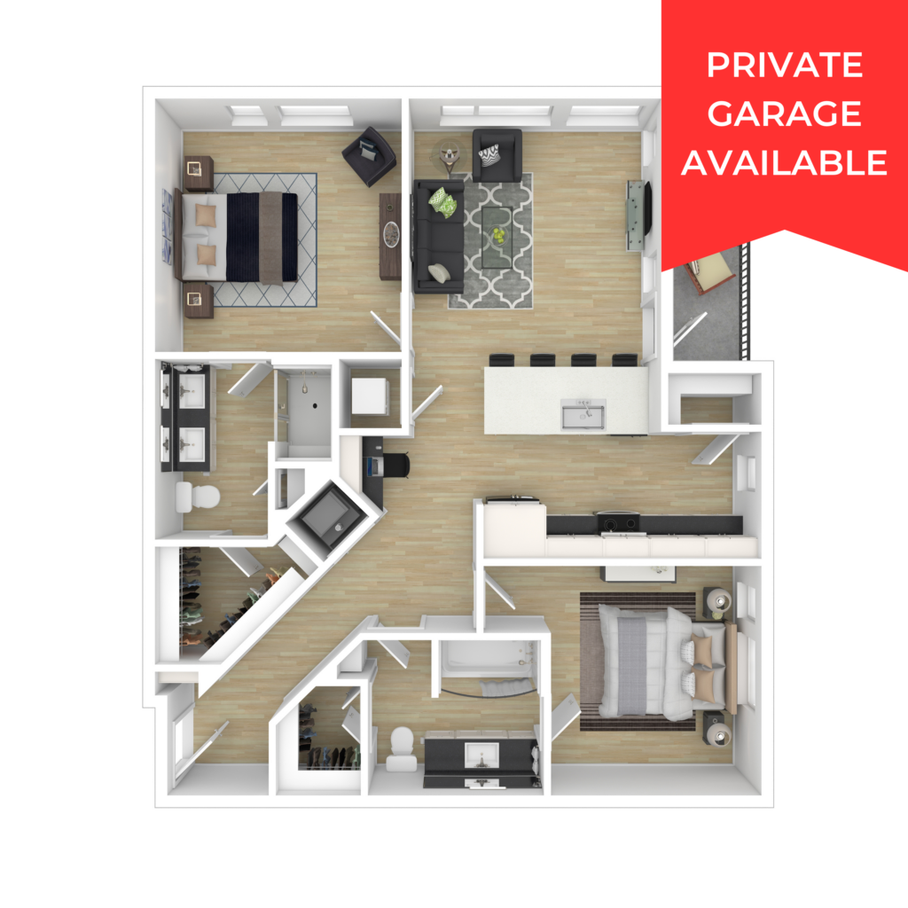 Contemporary Apartment Floor Plans in Austin, TX - Presidium Tech Ridge